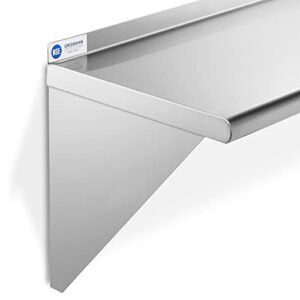 GRIDMANN NSF 16 Gauge Stainless Steel 12" x 24" Kitchen Wall Mount Shelf Commercial Restaurant Bar w/ Backsplash