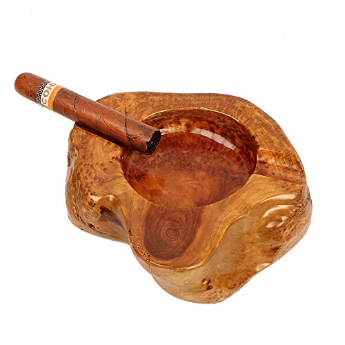 Cigar Ashtrays for Outdoor Patio - Wood Cigar Ashtray for Men and Women, Wooden Ash Tray - Cool Décor and Cigar Accessories for Bourbon Lovers, Smokers(2 Slots)