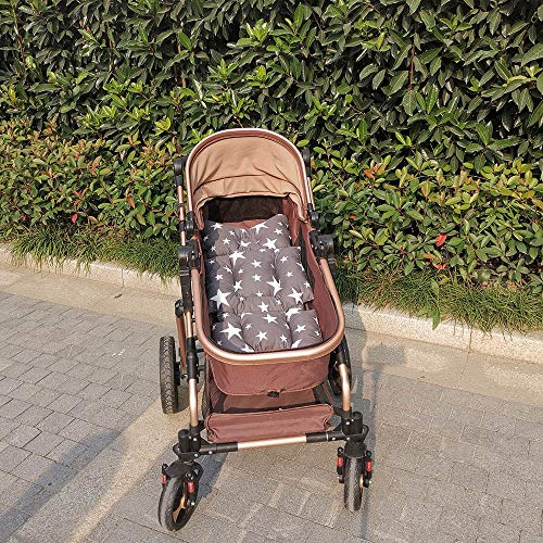 Stroller Liner Insert Car Seat Liner Cover, Infant Reversible Cotton Newborn Cushion pad Universal for Baby Carrier pram, Thick Padding, Non Slip, by DODO NICI Grey Star