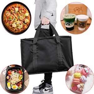 Insulated Pizza Carrier Bag for Food delivery -Foldable Heavy Duty Food Warmer Grocery Bag for Camping Catering Restaurants (20X20X14)