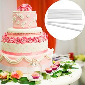 Boao 24 Pieces White Plastic Cake Dowels Rods for Tiered Cake Hollow Cake Sticks Wedding Cake Support Rods Round Cake Straws for Stacking and Supporting (0.4 Inch Diameter 9.5 Inch Length)