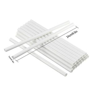 Boao 24 Pieces White Plastic Cake Dowels Rods for Tiered Cake Hollow Cake Sticks Wedding Cake Support Rods Round Cake Straws for Stacking and Supporting (0.4 Inch Diameter 9.5 Inch Length)