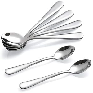 hiware 6-piece demitasse espresso spoons, 4 inches stainless steel mini coffee spoons