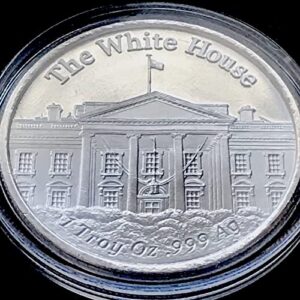 1 Troy Oz .999 Pure Silver Medal 45th President Donald Trump and The White House