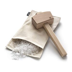 glacio ice mallet and lewis bag - wood hammer and canvas bag for crushed ice