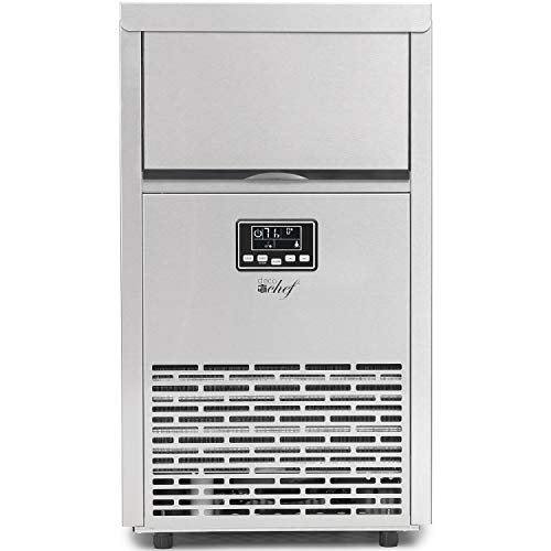 Deco Chef Commercial Ice Maker 99lb Every 24 Hours 33lb Storage Capacity Stainless Steel Great for Hotels, Restaurants, Bars, Homes, Offices Includes Connection Hoses and Ice Scoop