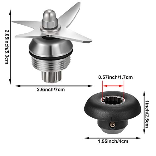 3 Pieces Blender Blade Assembly 6 Blade Wet Dry Ice Blade Assembly With Socket Wrench Drive Socket Kit Replacement Parts for Vita-Mix Blender Compatible with Vita-Mix 1151 Vita-Mix 1152