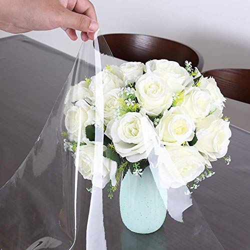 EffortLife Clear Vinyl Rectangle Tablecloth Protector Waterproof/Oil-Proof Plastic Transparent Table Cover 54 x 84 Inch