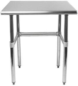 commercial stainless steel food prep work table with crossbar open base 18 x 24