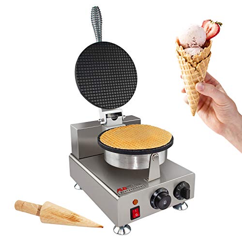 ALDKitchen Waffle Cone Maker | Ice Cream Cones Waffle Iron | Stainless Steel (1-head)