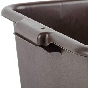 Thaweesuk Shop New Brown 20" x 15" x 7" Polypropylene Plastic Restaurant Bar Plastic Bus Tubs, Dish Bus Box Case of Set