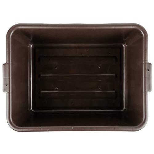 Thaweesuk Shop New Brown 20" x 15" x 7" Polypropylene Plastic Restaurant Bar Plastic Bus Tubs, Dish Bus Box Case of Set