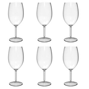 21-ounce unbreakable acrylic wine glasses plastic stem wine glasses, set of 6 - all purpose, red or white wine glass, dishwasher safe, bpa free