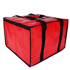 cherrboll insulated pizza delivery bag, 20 by 20 by 14 -inch, commercial grade food delivery bag, moisture free (red)