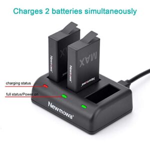 Newmowa Replacement Battery (2-Pack) and Rapid 3-Channel Charger for GoPro MAX (Fully Compatible)