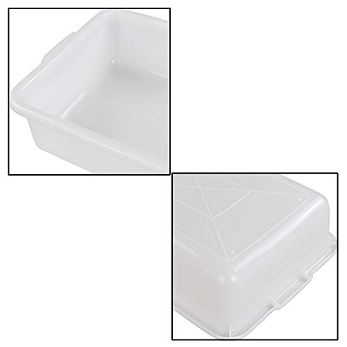 AnnkkyUS 4-pack Bus Tubs Commercial, 8 L White Plastic Wash Basin Bus Box