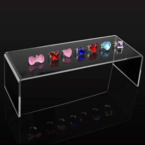 Thyores 5 Pcs Large Acrylic Risers, Clear Display Showcase Collectibles Display Shelf, Retail Desktop Display Cupcake Stand Dessert Stand