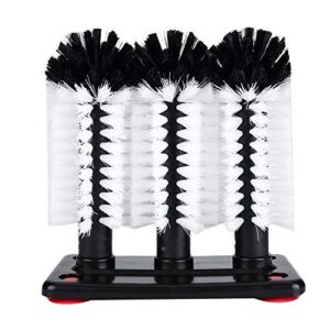 triple brush bar glass washer glass washer brush cleaner 3 brushes per base for restaurant kitchen and bar