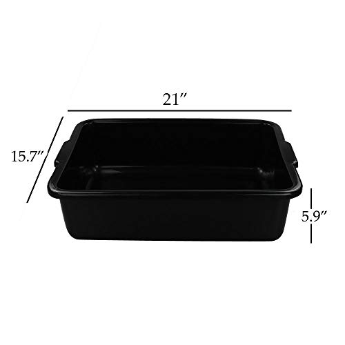 HOMMP 4-Pack Large Plastic Commercial Bus Tubs, 22 L Rectangle Utility Bus Box