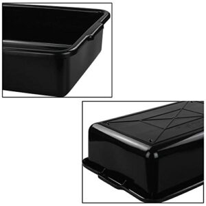 HOMMP 4-Pack Large Plastic Commercial Bus Tubs, 22 L Rectangle Utility Bus Box