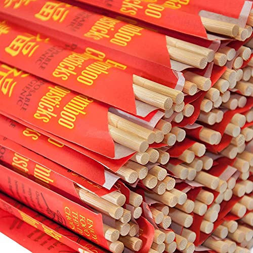 Premium Disposable Bamboo Chopsticks Sleeved and Separated (Bag of 200 Pair)