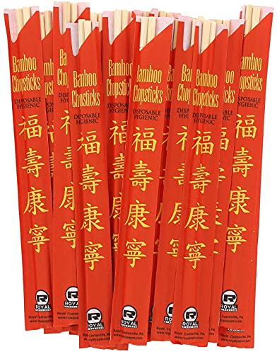 Premium Disposable Bamboo Chopsticks Sleeved and Separated (Bag of 200 Pair)