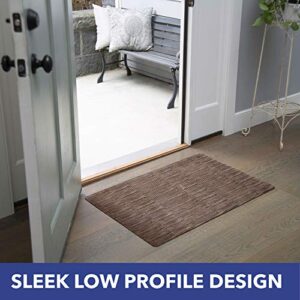 SoHome Ultra Thin Indoor Door Mat Kitchen Mat, Low Profile Stain Resistant Nonslip Design, Machine Washable, 24" x 35", Brown