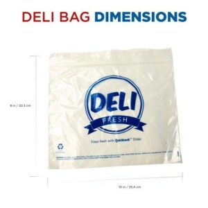 Jaccard Freshly Sliced Deli Bags with Press to Closure (1000 Count), 10" x 8" x 1.25 mm