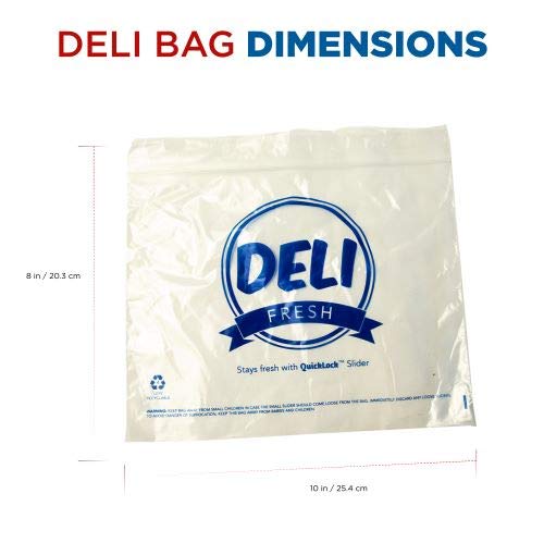 Jaccard Freshly Sliced Deli Bags with Press to Closure (1000 Count), 10" x 8" x 1.25 mm