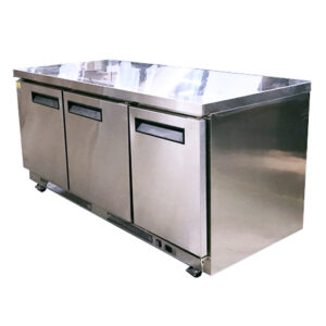 cooler depot commercial under counter refrigerator 3 doors 72 inches width 15.5 cu. ft. 3 shelves stainless steel 33°f~41°f 115v/60hz -ktr-72b