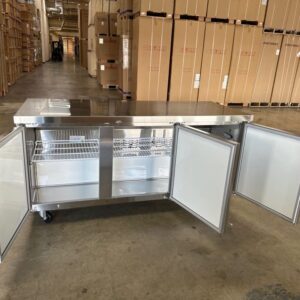 cooler depot Commercial Under Counter Refrigerator 3 doors 72 Inches Width 15.5 Cu. Ft. 3 Shelves Stainless Steel 33°F~41°F 115V/60HZ -KTR-72B