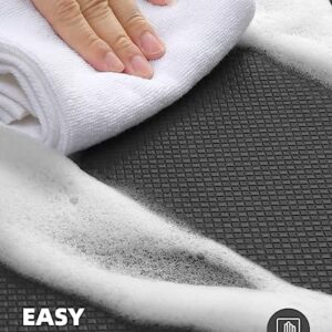 Color G Set 2 Piece Runner Floor Mat, Cushioned Anti Fatigue Mat Non Skid Waterproof Comfort Standing Kitchen Rug, 17"x29"+17"x59", Black