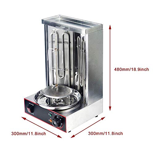 Zz Pro Electric Vertical Broiler Shawarma Doner Kebab Gyro Grill Machine With Temperature Adjustment Switch