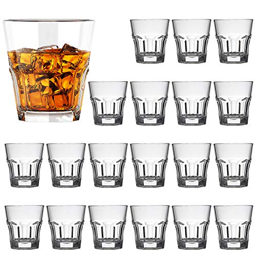 Shot Glass Set,QAPPDA Whiskey Glass Shot Glasses,Heavy Base Shot Cups 4.5oz,Cocktail; Glass,Rocks Glasses,Mini Glass Cups For liqueur,Double Side Cordial Glasses,Tequila Cups Vodka Cups Set Of 20