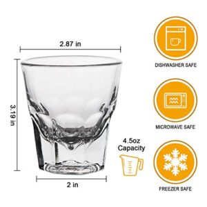 Shot Glass Set,QAPPDA Whiskey Glass Shot Glasses,Heavy Base Shot Cups 4.5oz,Cocktail; Glass,Rocks Glasses,Mini Glass Cups For liqueur,Double Side Cordial Glasses,Tequila Cups Vodka Cups Set Of 20