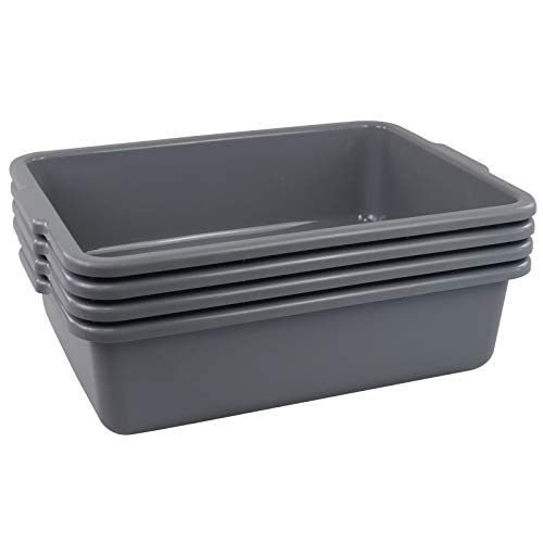 Cand Grey Commercial Bus Tubs, 22 L Plastic Bus Box/Utility Box, 4 Packs