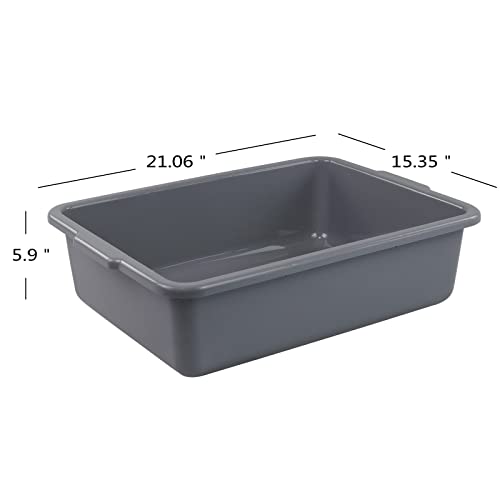 Cand Grey Commercial Bus Tubs, 22 L Plastic Bus Box/Utility Box, 4 Packs