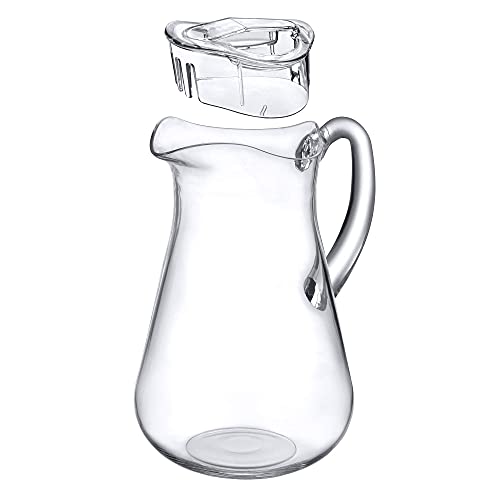 Amazing Abby - Droply - Acrylic Pitcher (64 oz), Clear Plastic Water Pitcher with Lid, Fridge Jug, BPA-Free, Shatter-Proof, Great for Iced Tea, Sangria, Lemonade, Juice, Milk, and More