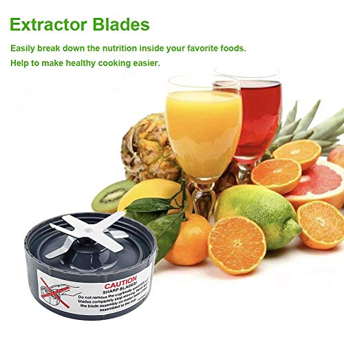 Replacement Extractor Blade, Fit for NutriBullet 600w / 900w Pro Extractor Blade Series with Silicone Rubber Gaskets Seal O Ring for NutriBullet Blender Blade Replacement Parts