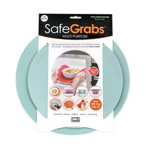 safe grabs: multi-purpose silicone original microwave mat as seen on shark tank | splatter guard, trivet, hot pad, pot holder, minimize mess (bpa free, heat resistant, dishwasher safe), set of 2, mist