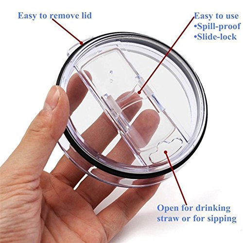 20 oz Tumbler Replacement Lid, Splash Proof & Spill Resistant With Slider Locking Closure, Lid Replacement for Yeti Tumbler, Ozark Trails and More Cooler Cup, Fit Open/Close 3.25 Inch Diameter