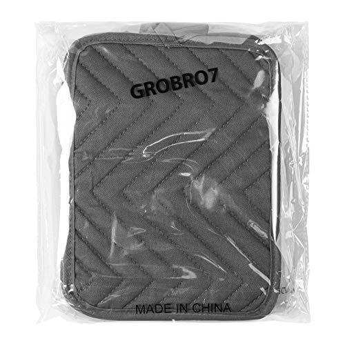 GROBRO7 5Pack Pocket Pot Holders Cotton Heat Resistant Potholder Multipurpose Hot Pads Machine Washable Oven Mitts Potholders Bulk for Daily Kitchen Baking and Cooking 8.9 x 6.9 Inch Grey