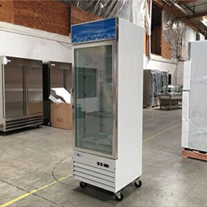 Commercial Freezer Glass 1 door Single Door Coated Steel Frame&Exterior, Aluminium Interior Upright Reach-in 28"W, Capacity 13cu.ft NSF Display Merchandiser-10°F~ 0°F D368-BM-F