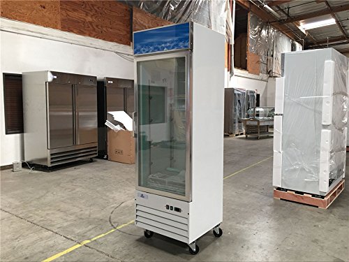 Commercial Freezer Glass 1 door Single Door Coated Steel Frame&Exterior, Aluminium Interior Upright Reach-in 28"W, Capacity 13cu.ft NSF Display Merchandiser-10°F~ 0°F D368-BM-F