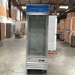 Commercial Freezer Glass 1 door Single Door Coated Steel Frame&Exterior, Aluminium Interior Upright Reach-in 28"W, Capacity 13cu.ft NSF Display Merchandiser-10°F~ 0°F D368-BM-F