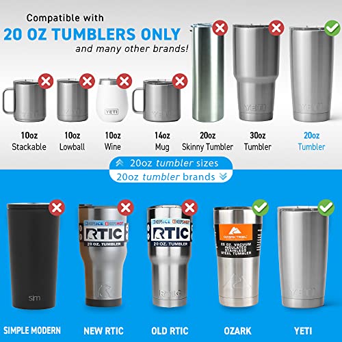 20/10 OZ - 4 Replacement Lids for Yeti Tumblers like Yeti Lids - 3.3 Inch Diameter - Spill Proof Lids for Yeti Tumblers - Tumbler Lid for Yeti Tumbler 20/10 oz, Tumbler Lids 20/10 oz Replacement Lid, Fit Yeti Cup