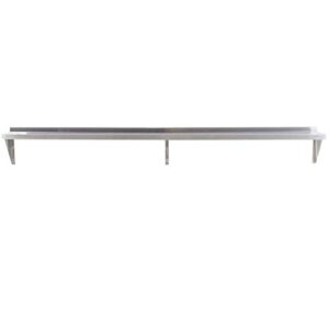 pro&family 18 gauge stainless steel 12 inch. x 96 inch. solid wall shelf. fits for use in restaurant, business, work, home, kitchen, garage.