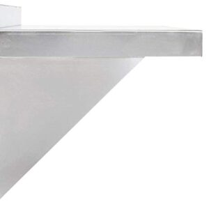 PRO&Family 18 Gauge Stainless Steel 12 Inch. x 96 Inch. Solid Wall Shelf. Fits for use in Restaurant, Business, Work, Home, Kitchen, Garage.