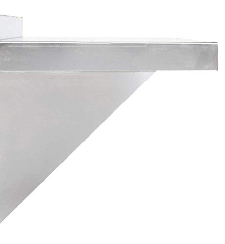 PRO&Family 18 Gauge Stainless Steel 12 Inch. x 96 Inch. Solid Wall Shelf. Fits for use in Restaurant, Business, Work, Home, Kitchen, Garage.