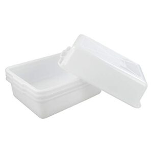 Yarebest 13 Liter Commercial Bus Tubs Dish Pan Basin, 4-pack, White